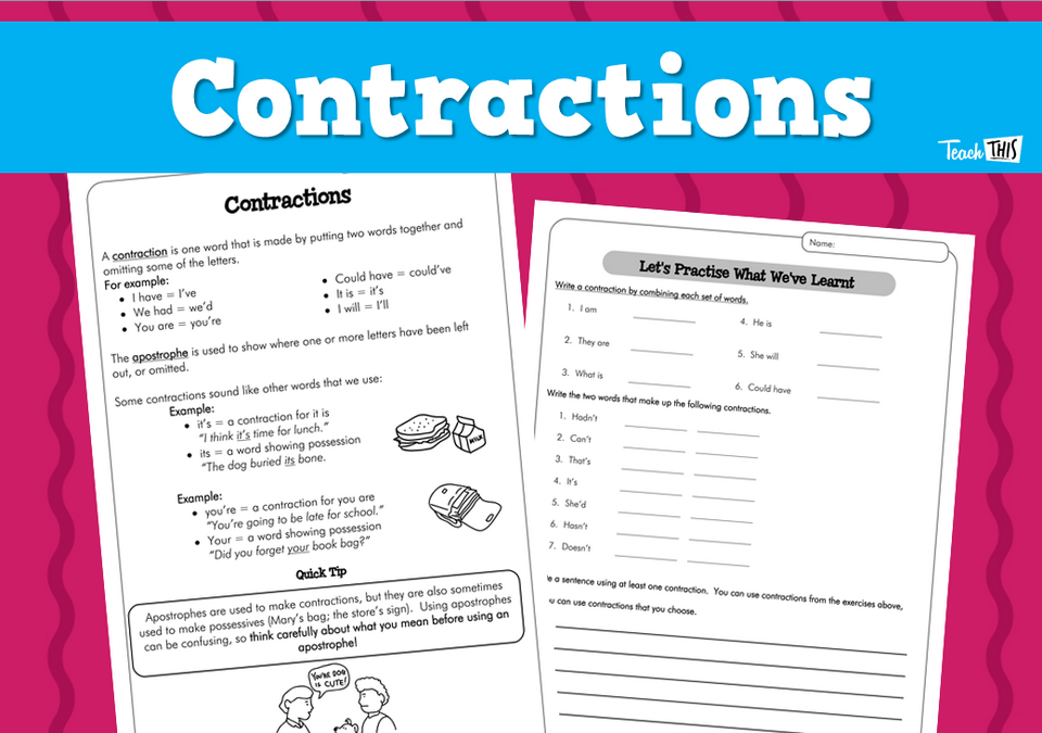 Contractions :: Teacher Resources and Classroom Games :: Teach This