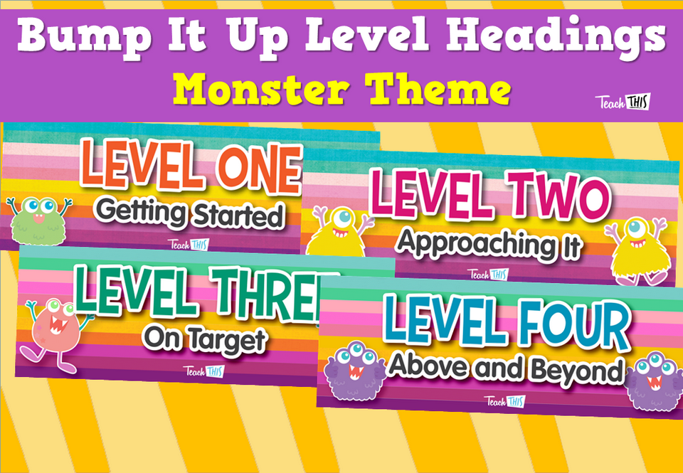 Bump It Up Level Headings - Monster Theme :: Teacher Resources and ...