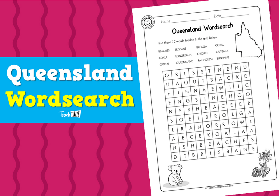 Queensland Wordsearch :: Teacher Resources and Classroom Games :: Teach ...