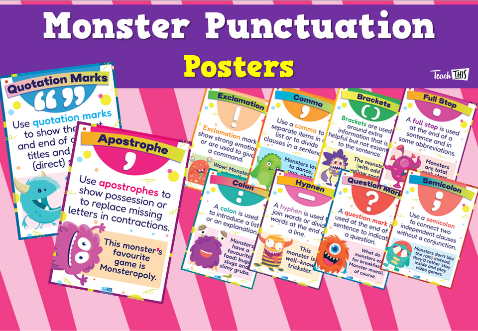 Monster Punctuation Posters :: Teacher Resources and Classroom Games ...