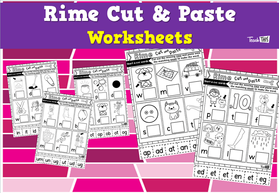Rime Cut & Paste - Worksheets :: Teacher Resources and Classroom Games ...
