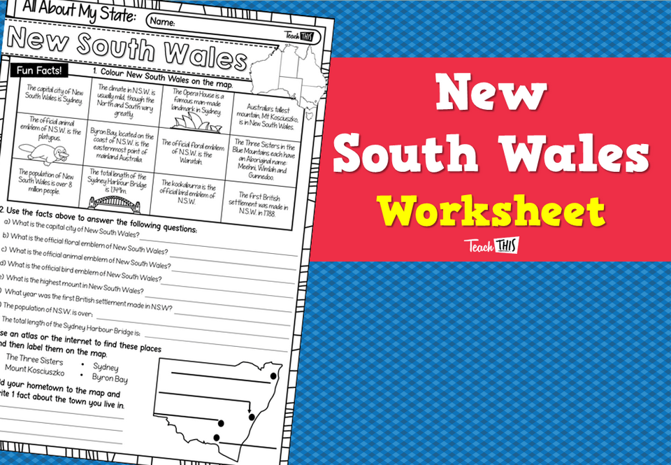 New South Wales - Worksheet :: Teacher Resources and Classroom Games ...
