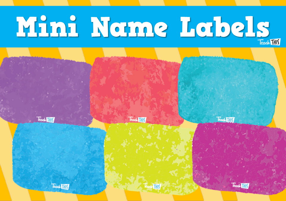 Mini Name Labels :: Teacher Resources and Classroom Games :: Teach This