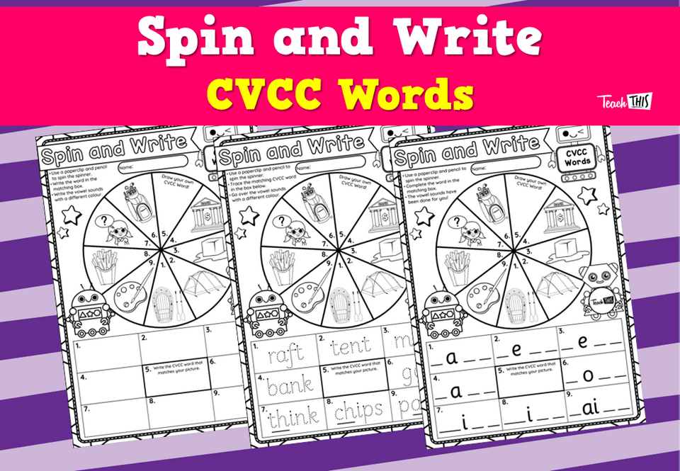 Spin and Write CVCC Words :: Teacher Resources and Classroom Games ...