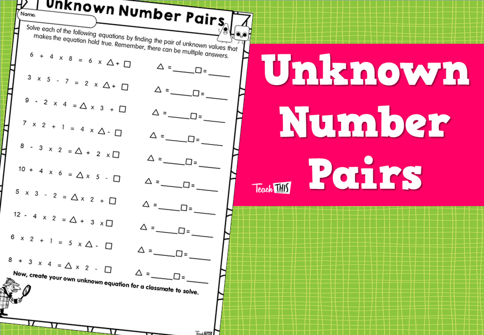 Unknown Number Pairs :: Teacher Resources and Classroom Games :: Teach This