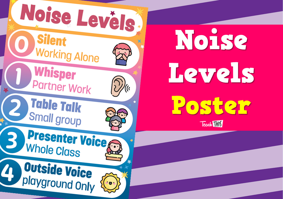 Noise Levels Poster :: Teacher Resources and Classroom Games :: Teach This