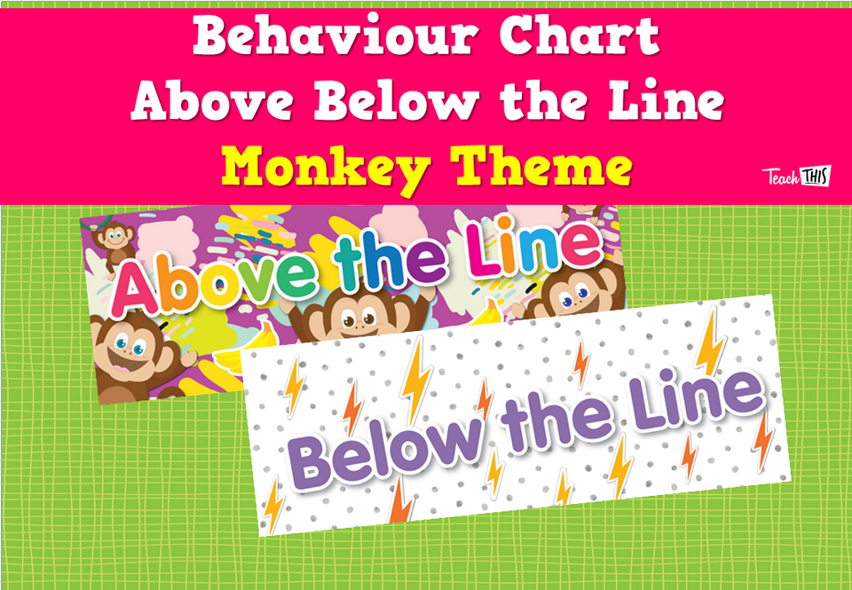 Behaviour Chart Above Below the Line - Monkey Theme :: Teacher ...