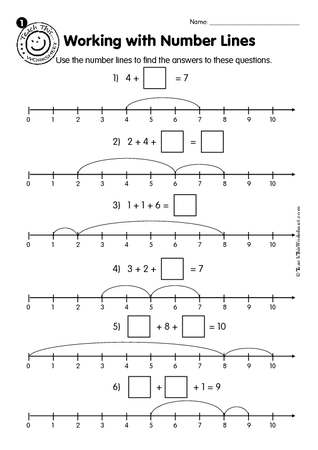 Working with Number Lines #1 - 1-10 :: Teacher Resources and Classroom ...