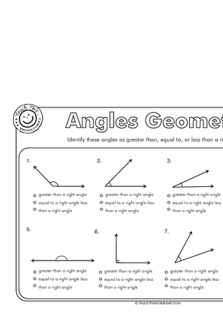 Geometry Angles Worksheets