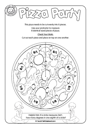 Pizza Party - Eighths :: Teacher Resources and Classroom Games :: Teach ...