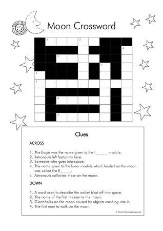 Moon Crossword :: Teacher Resources and Classroom Games :: Teach This