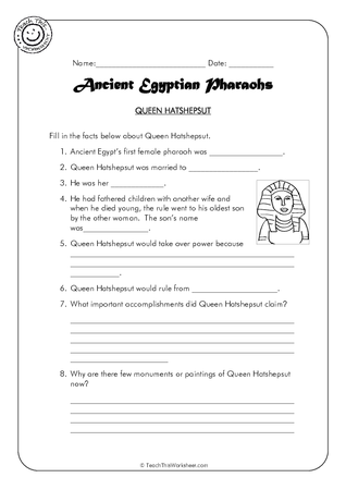 Ancient Egypt 5 - Queen Hatshepsut :: Teacher Resources and Classroom ...