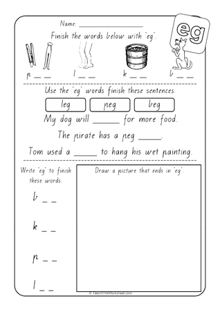 Word Families - eg - VIC Print :: Teacher Resources and Classroom Games ...