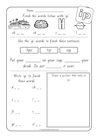 Word Family - ip - VIC Print :: Teacher Resources and Classroom Games ...
