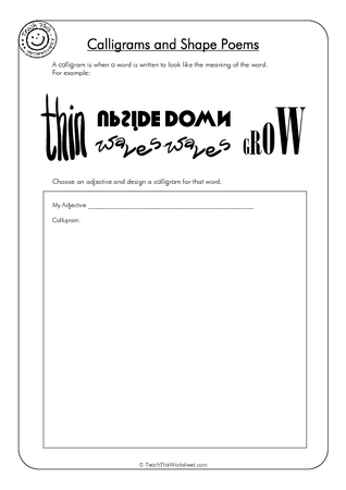 Calligrams and Shape Poems :: Teacher Resources and Classroom Games ...