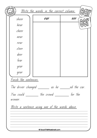 EER and EAR - SA Print (8 pg) :: Teacher Resources and Classroom Games ...