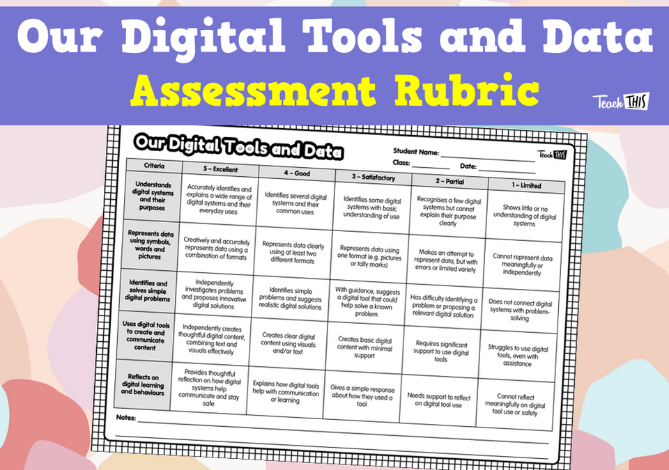 Our Digital Tools and Data Assessment Rubric :: Teacher Resources and ...