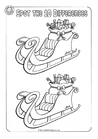 Spot the 10 Differences - Christmas Sleigh :: Teacher Resources and ...