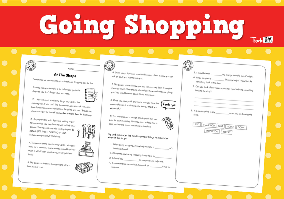 Going Shopping (3pg) :: Teacher Resources and Classroom Games :: Teach This