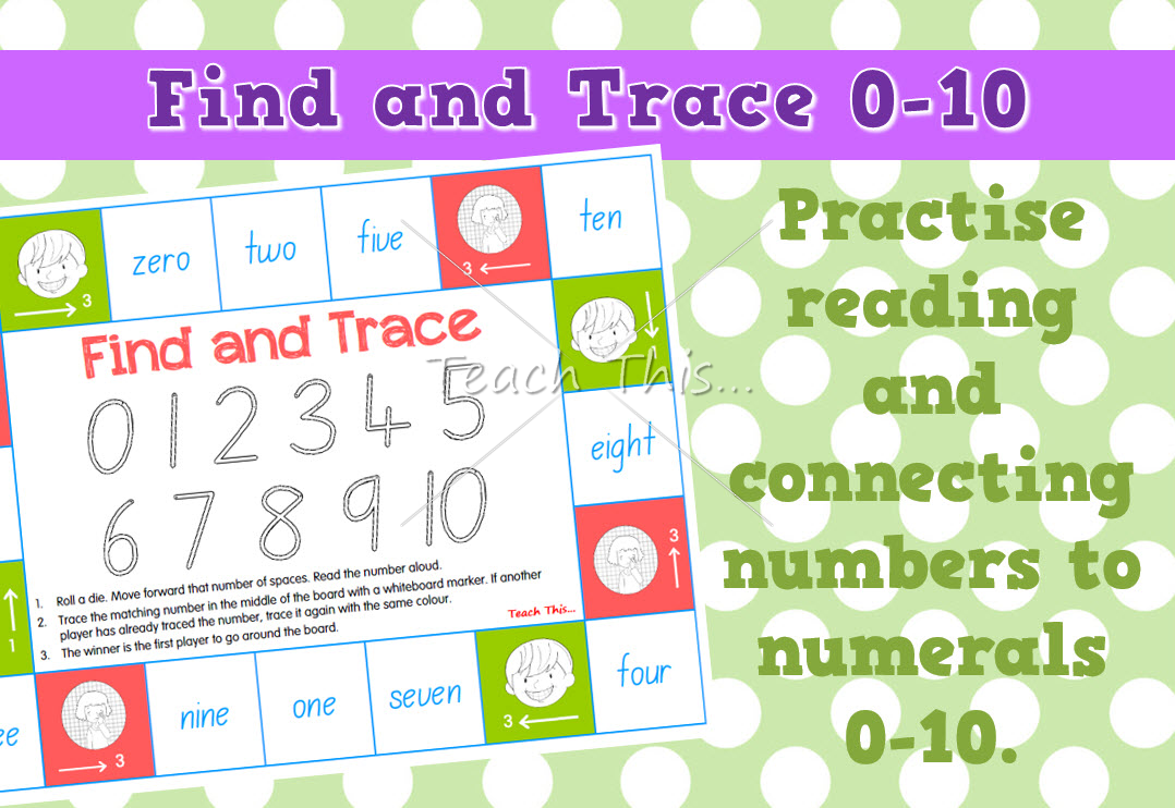 Find and Trace - Numeral and word to 10 :: Teacher Resources and ...