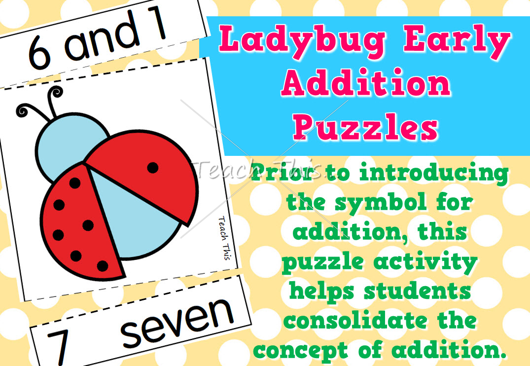 Ladybug Early Addition Puzzles - adding 1 :: Teacher Resources and ...