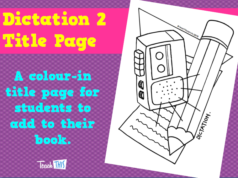 Dictation 2 Title Page :: Teacher Resources and Classroom Games ...