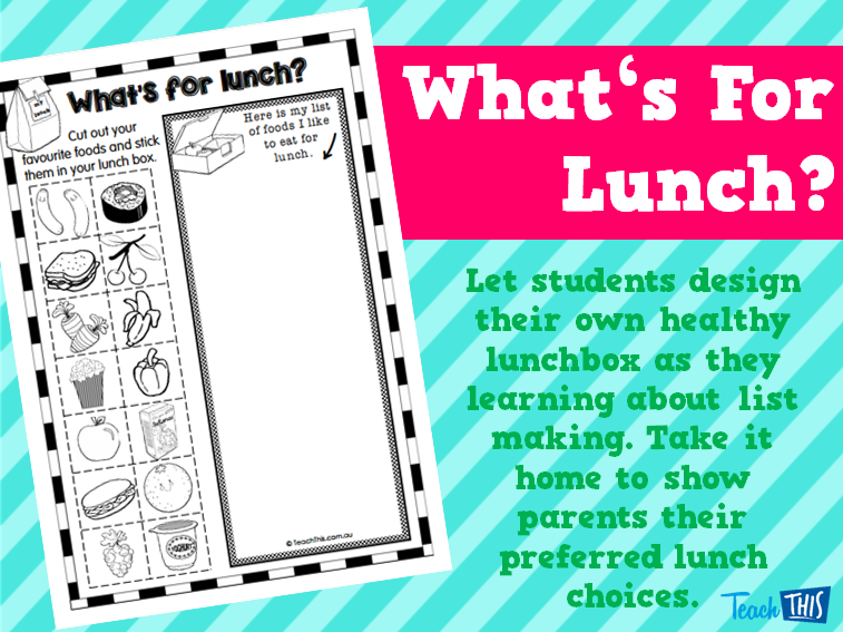 What's For Lunch :: Teacher Resources and Classroom Games :: Teach This