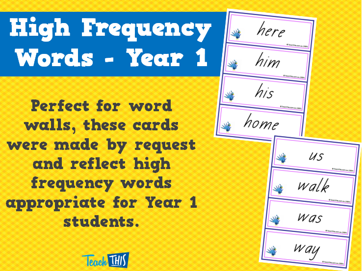 High Frequency Words - Year 1 :: Teacher Resources and Classroom Games ...