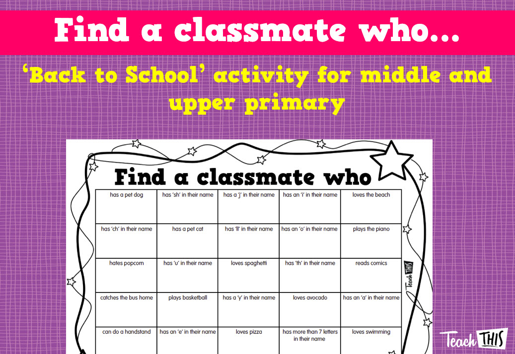 Find a classmate who... :: Teacher Resources and Classroom Games ...