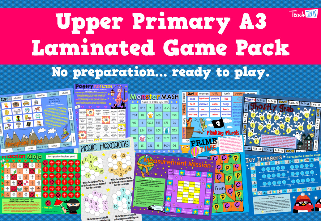 Upper Primary A3 Laminated Games Pack :: Teacher Resources and ...