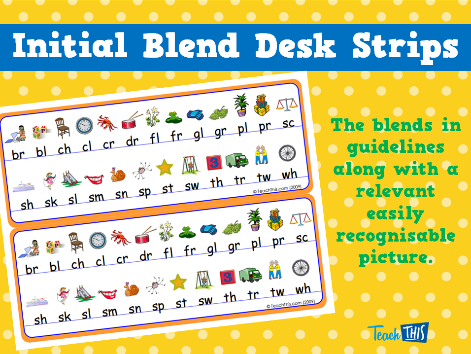 Initial Blends Desk Strips :: Teacher Resources and Classroom Games ...