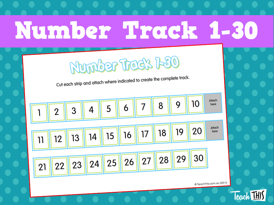 Number Track 1-30 :: Teacher Resources and Classroom Games :: Teach This