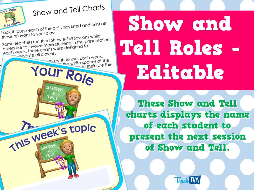 Show and Tell Roles - Editable :: Teacher Resources and Classroom Games ...