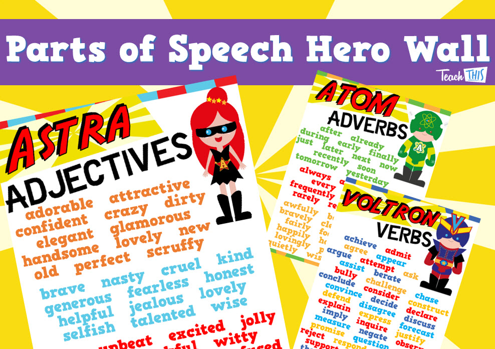 Parts of Speech Superheroes - Word Prompts :: Teacher Resources and ...
