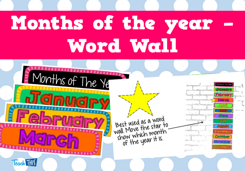 Months of the year - Word Wall :: Teacher Resources and Classroom Games ...