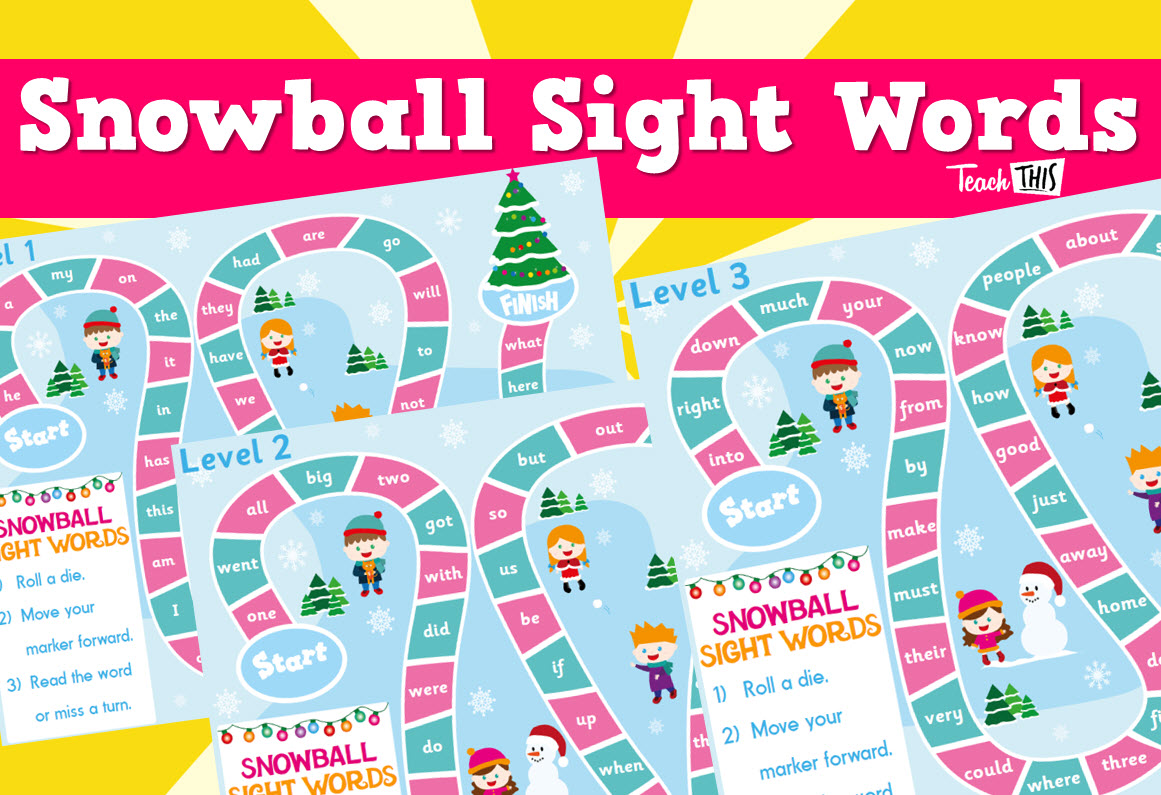 Snowball Sight Words :: Teacher Resources and Classroom Games :: Teach This