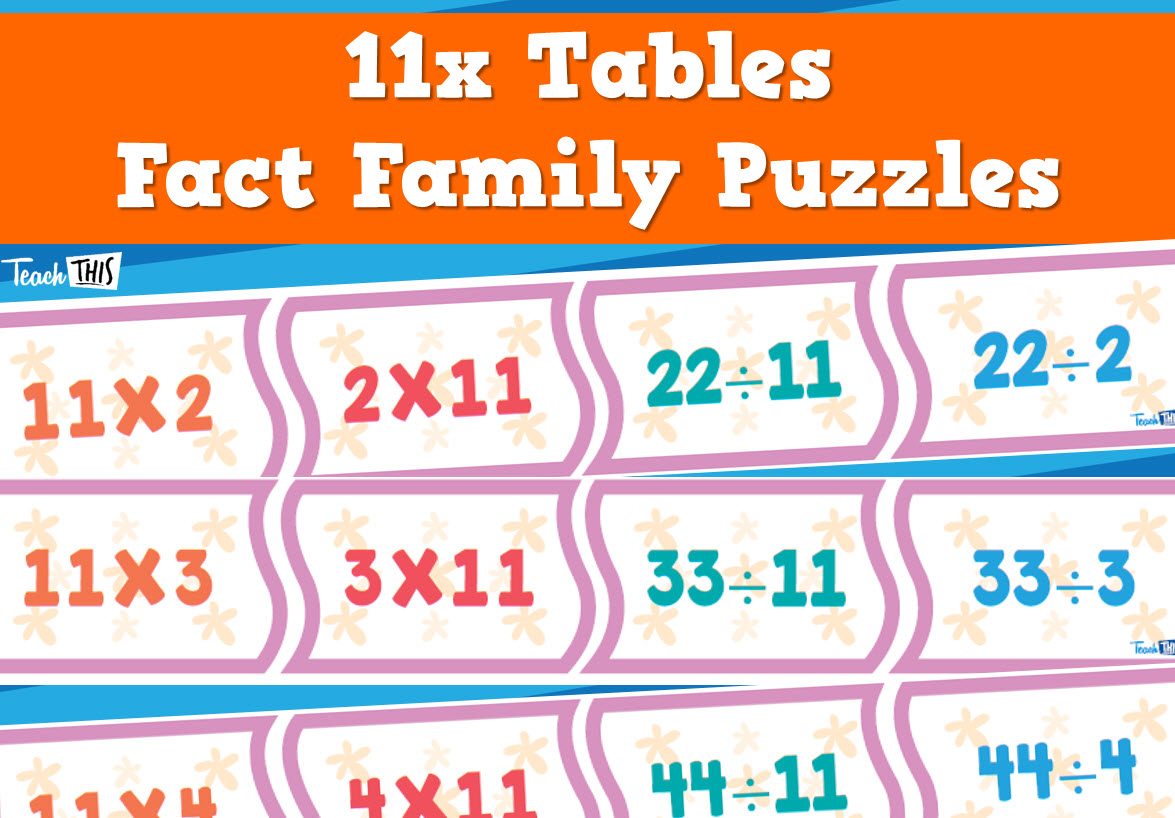Times Tables Puzzles - 11x :: Teacher Resources and Classroom Games ...