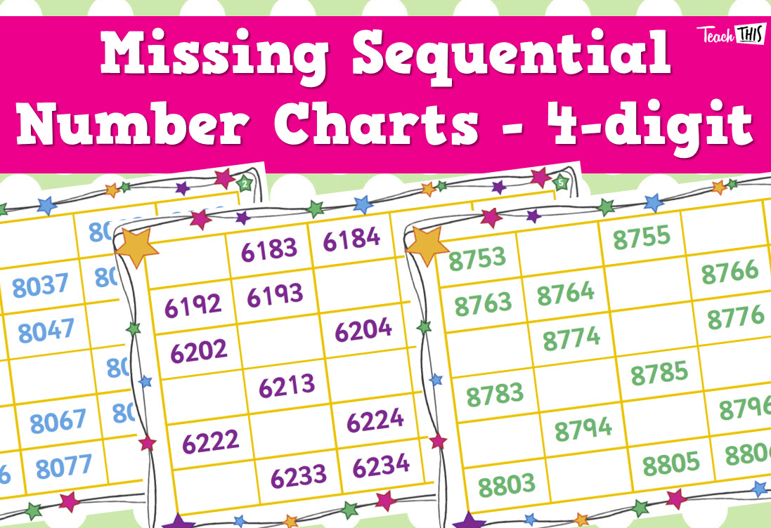 Missing Sequential Number Charts - Thousands :: Teacher Resources and ...