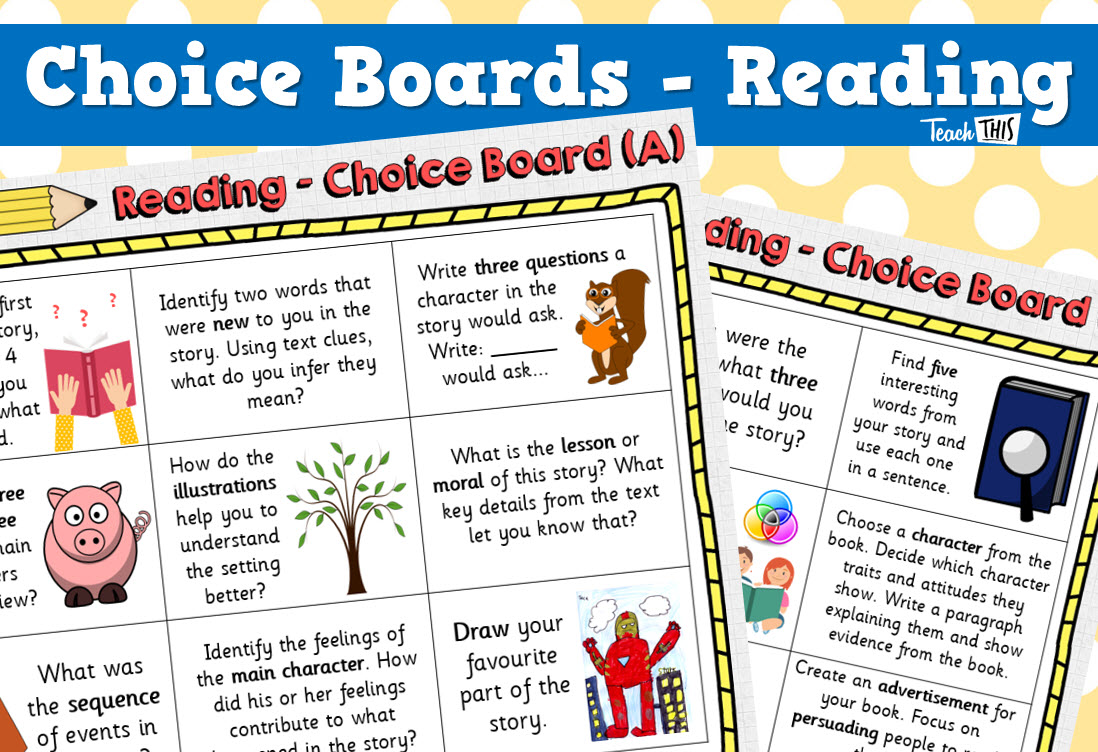 Choice Board - Reading :: Teacher Resources and Classroom Games ...