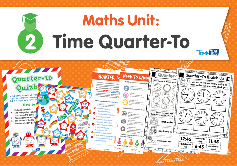 Maths Unit: Time Quarter-To :: Teacher Resources and Classroom Games ...