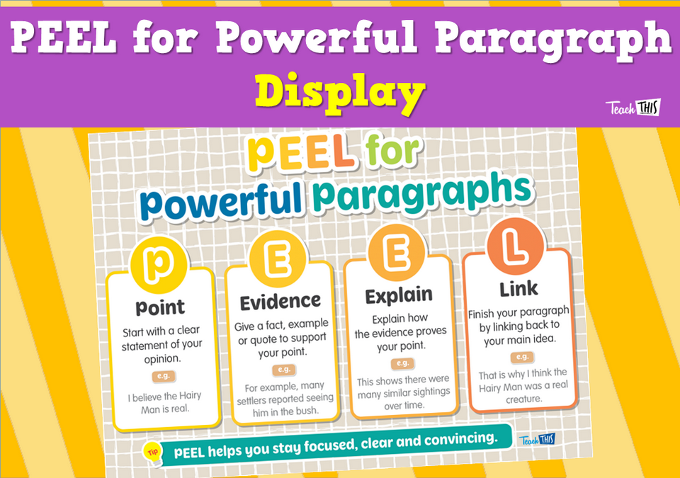 PEEL for Powerful Paragraph - Display :: Teacher Resources and ...