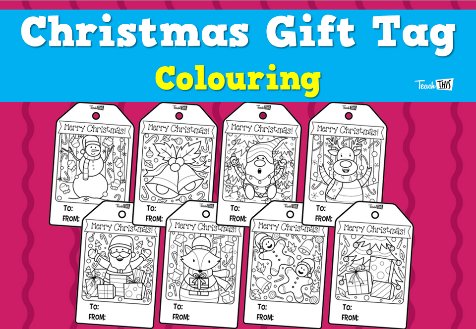 Christmas Gift Tag - Colouring :: Teacher Resources and Classroom Games ...