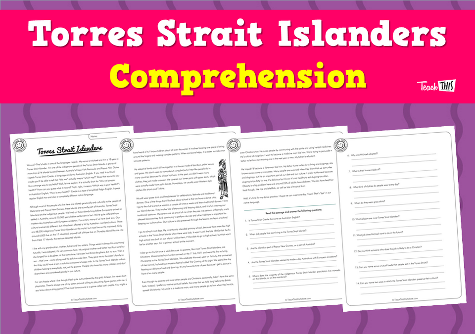 Torres Strait Islanders - Comprehension (5pg) :: Teacher Resources and ...