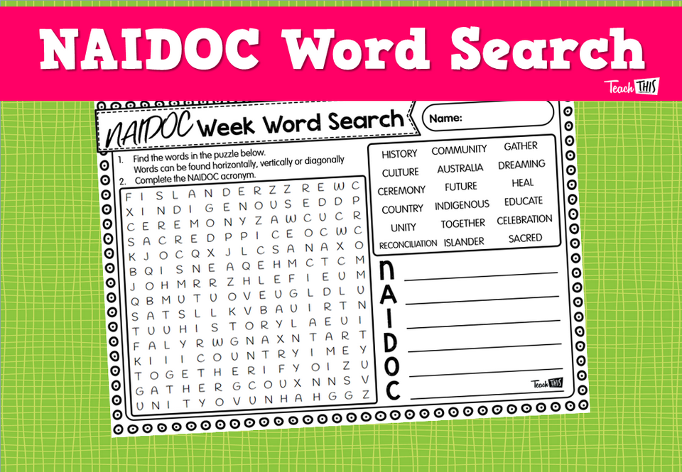NAIDOC Week Word Search :: Teacher Resources and Classroom Games ...