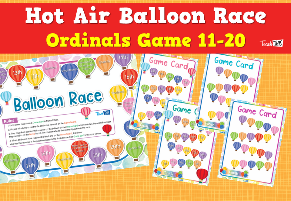 Hot Air Balloon Race - Ordinals Game 11-20 :: Teacher Resources and ...