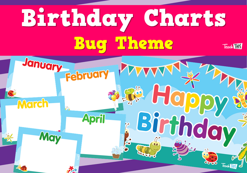 Birthday Chart - Bug Theme :: Teacher Resources and Classroom Games ...