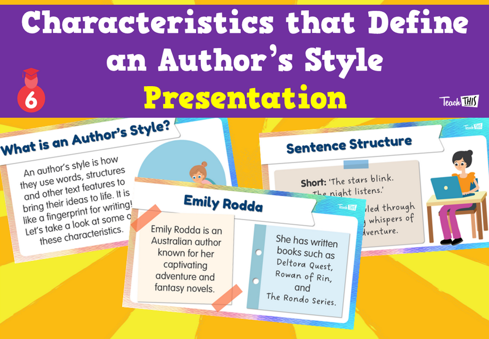 Characteristics that Define an Author’s Style - Presentation :: Teacher ...