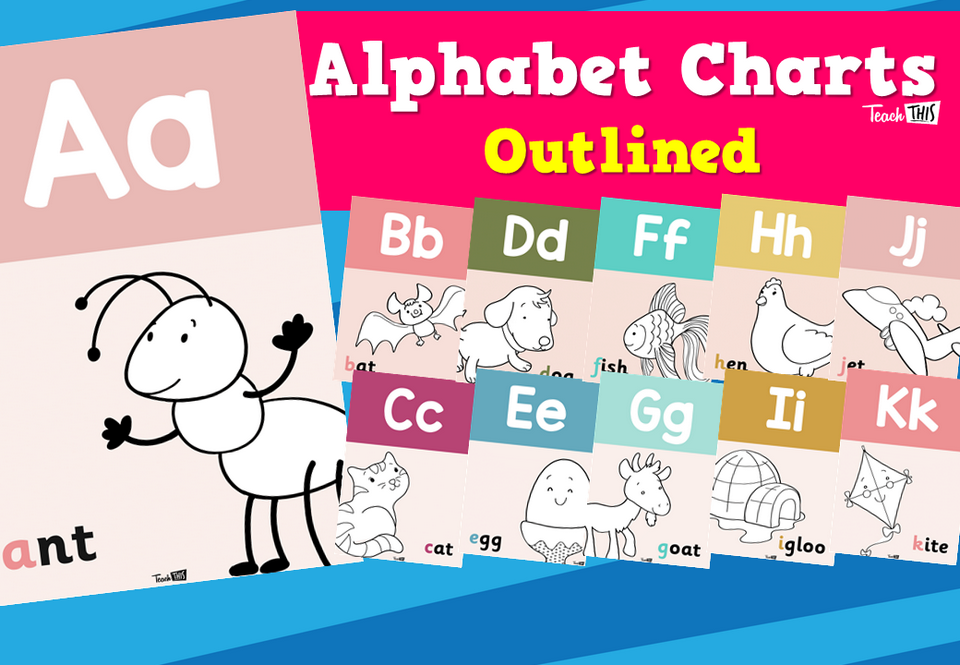 Alphabet Charts - Outlined :: Teacher Resources and Classroom Games ...