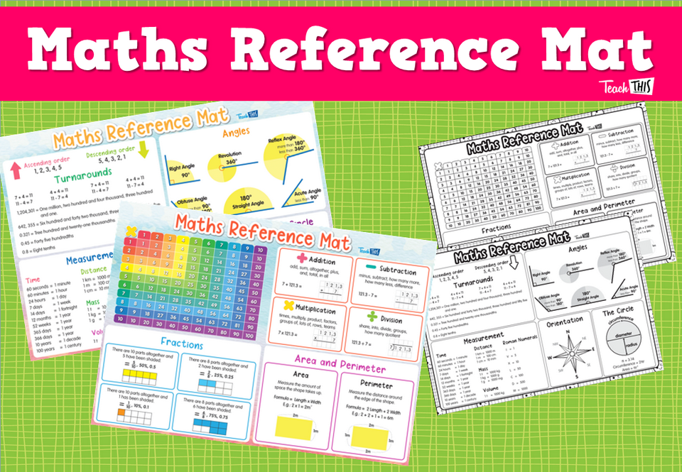 Maths Reference Mat :: Teacher Resources and Classroom Games :: Teach This