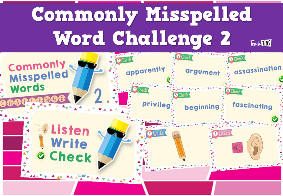 Commonly Misspelled Word Challenge 2 :: Teacher Resources and Classroom ...
